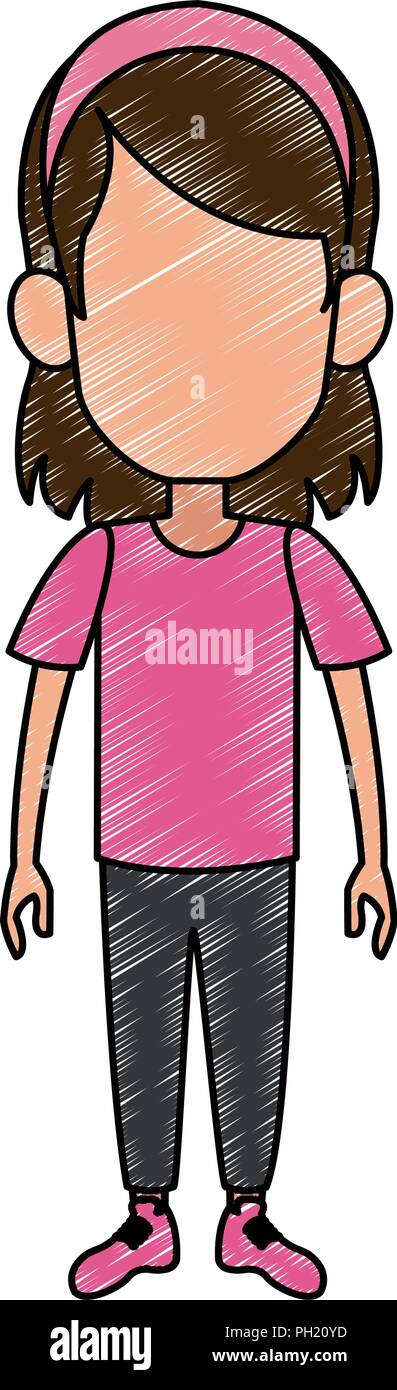 Girl faceless cartoon scribble Stock Vector Image & Art - Alamy