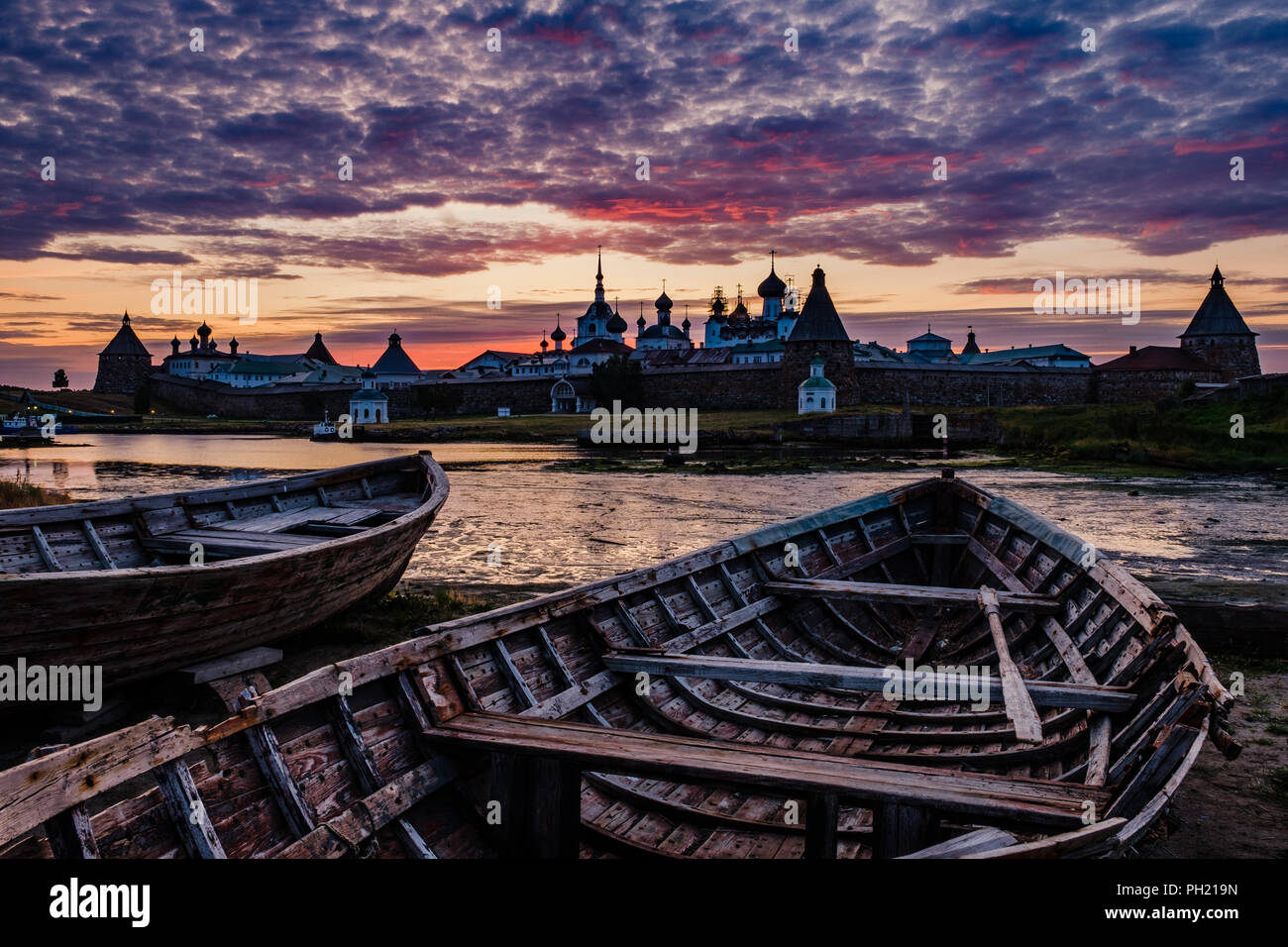 Beautiful russian Solovki Monastery at summer day Stock Photo - Alamy