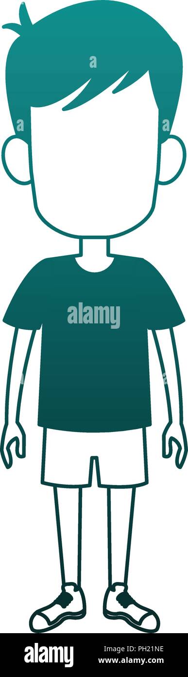 Boy faceless cartoon blue lines Stock Vector Image & Art - Alamy