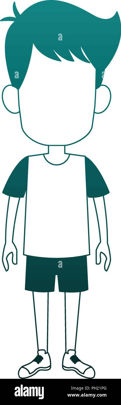 Boy faceless cartoon blue lines Stock Vector Image & Art - Alamy