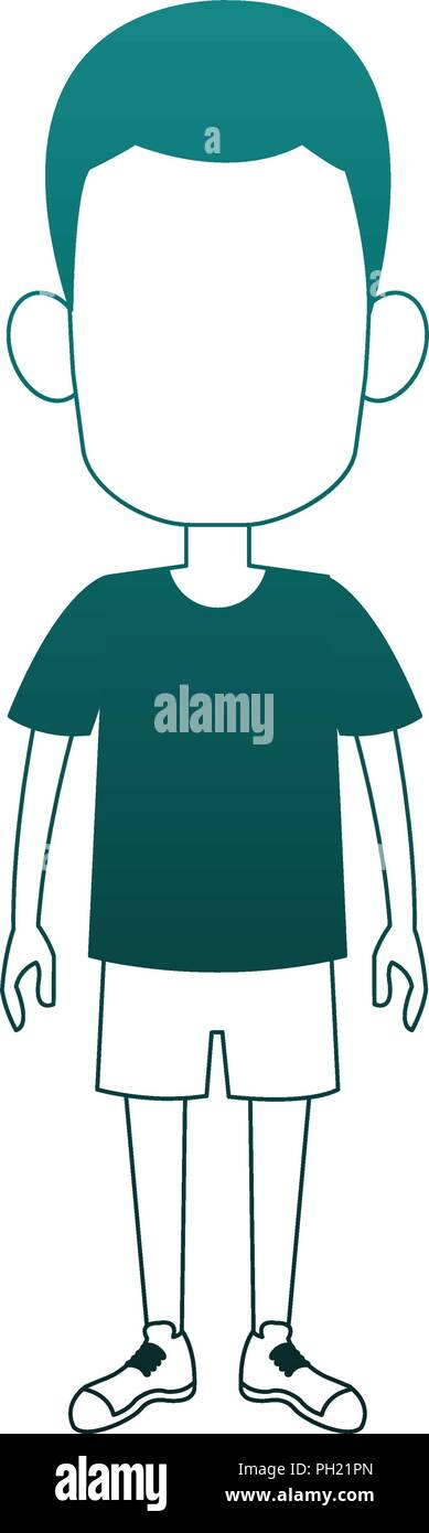 Boy faceless cartoon blue lines Stock Vector Image & Art - Alamy