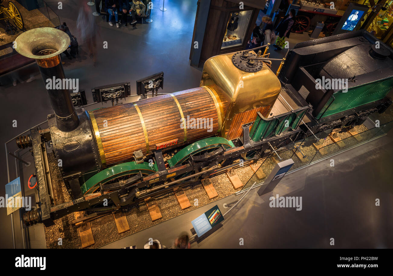 Liverpool and Manchester railway locomotive 'Lion' in the Museum of ...