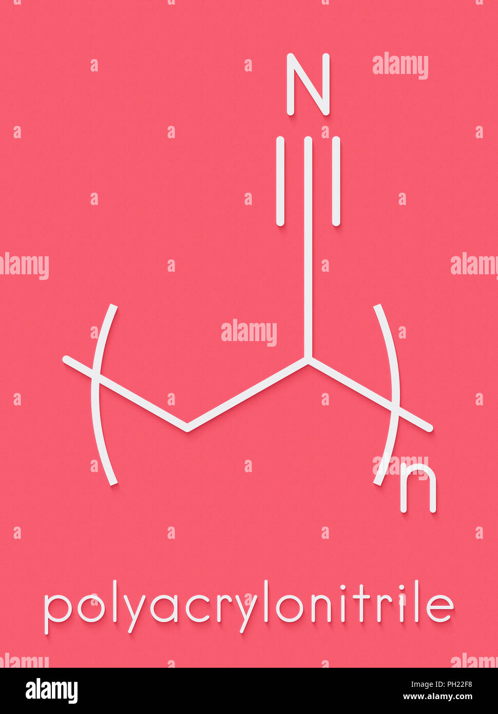 Polyacrylonitrile (PAN) polymer, chemical structure. Also used in ...