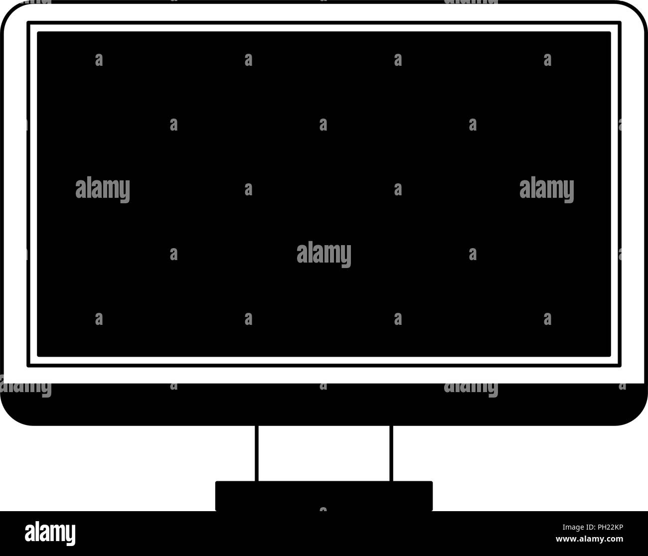 Computer screen isolated in black and white Stock Vector Image & Art ...