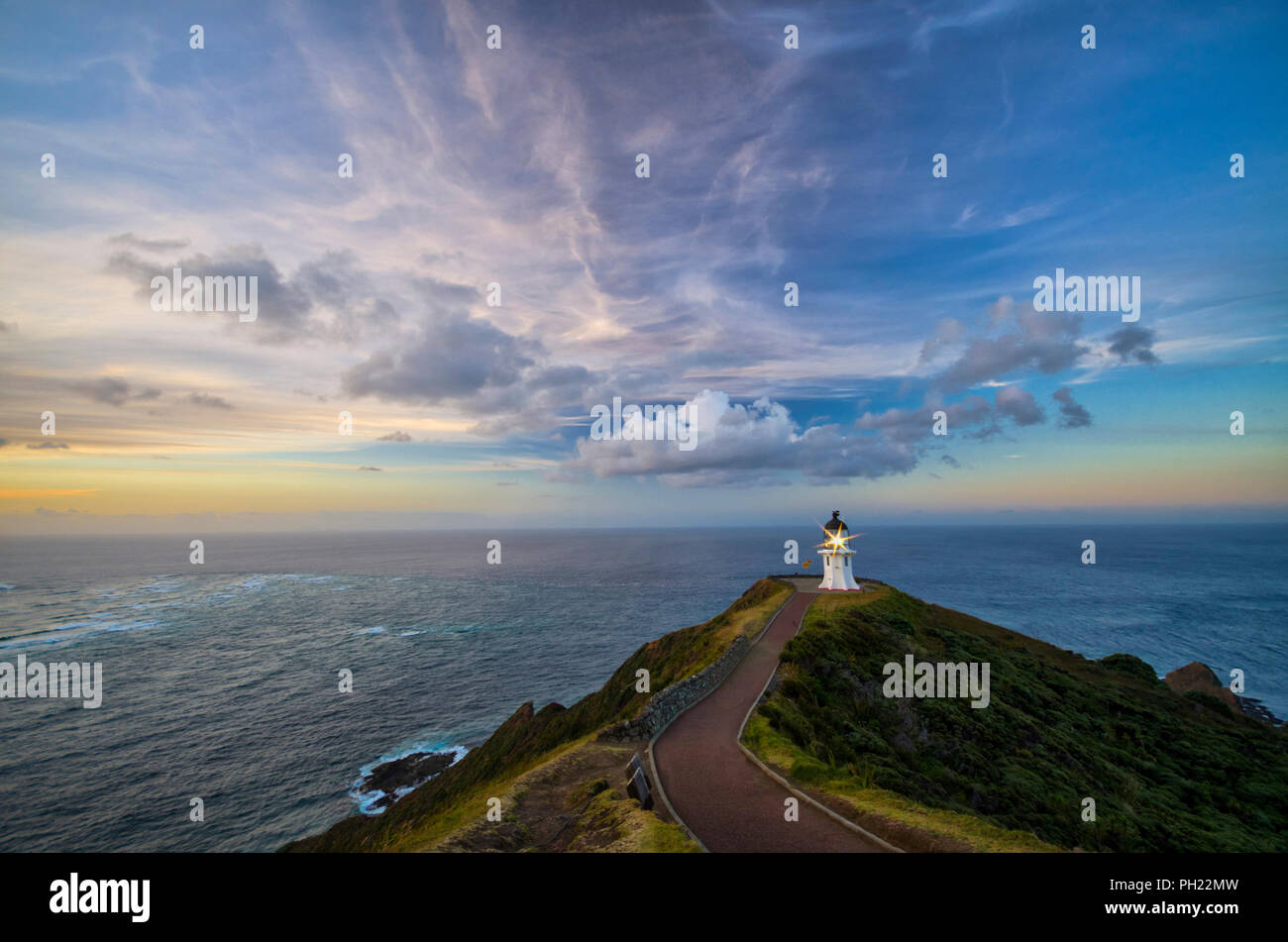 Lighthouse at Cape Reinga, New Zealand Stock Photo - Alamy