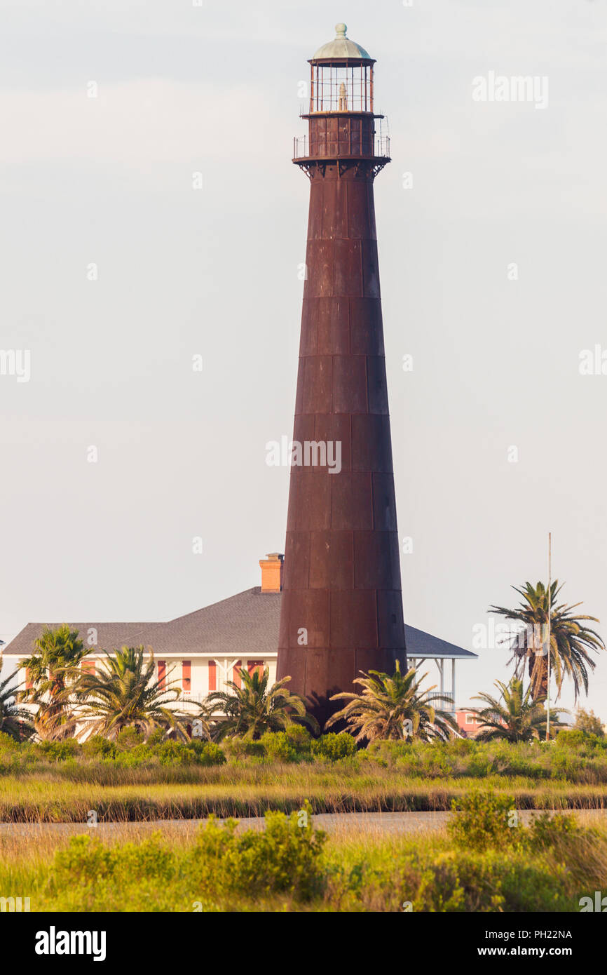 Bolivar Point Lighthouse. Galveston, Texas, USA Stock Photo - Alamy
