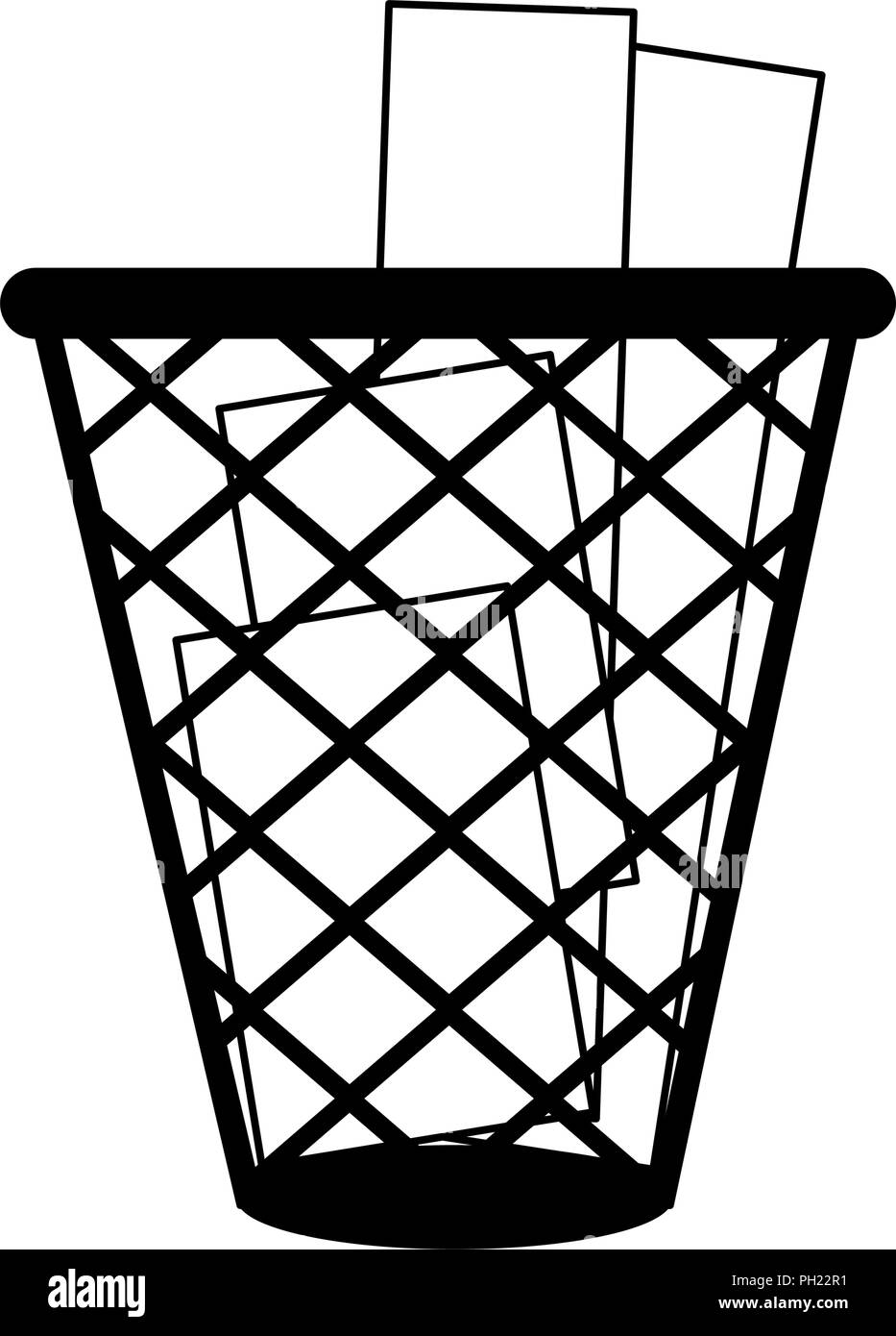 Paper bin isolated in black and white Stock Vector Image & Art - Alamy