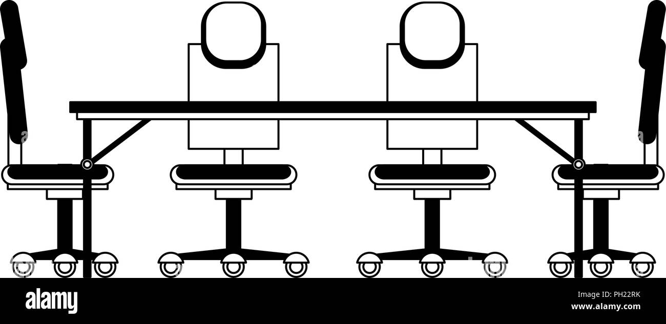 Black office desk chairs Black and White Stock Photos & Images - Alamy