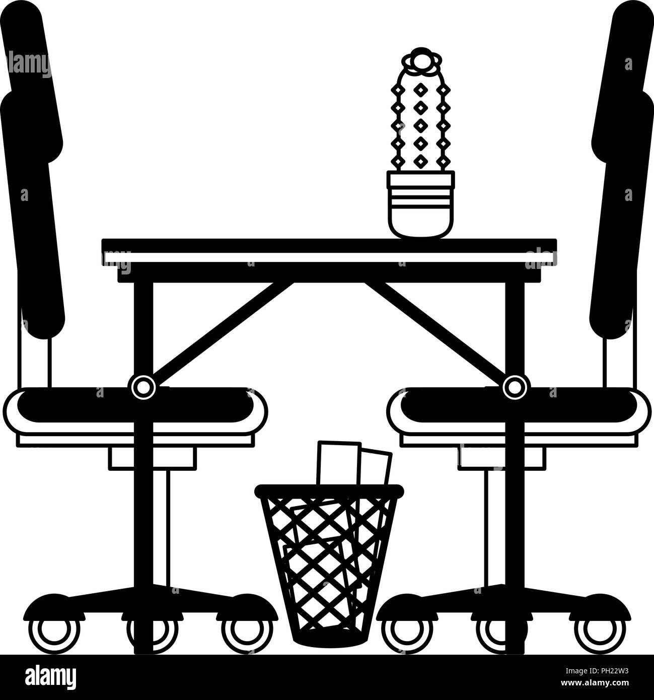 Black office desk chairs Stock Vector Images - Alamy