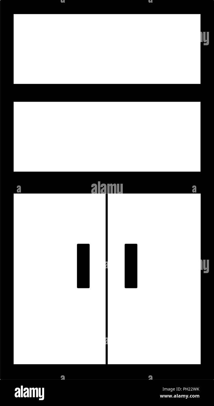 Empty cabinet isolated in black and white Stock Vector Image & Art - Alamy
