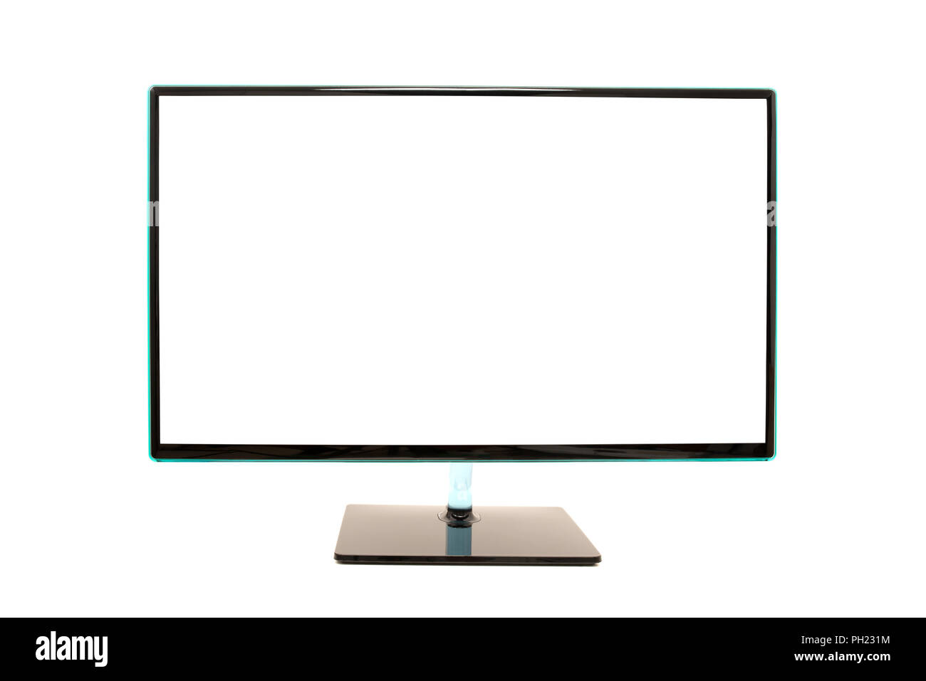 Modern blank white desktop computer monitor with copyspace for your ...