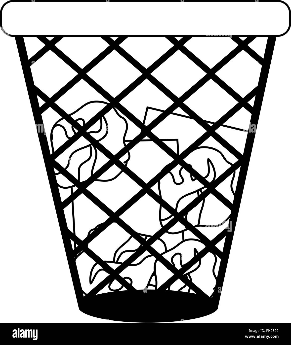 Paper bin isolated in black and white Stock Vector Image & Art - Alamy
