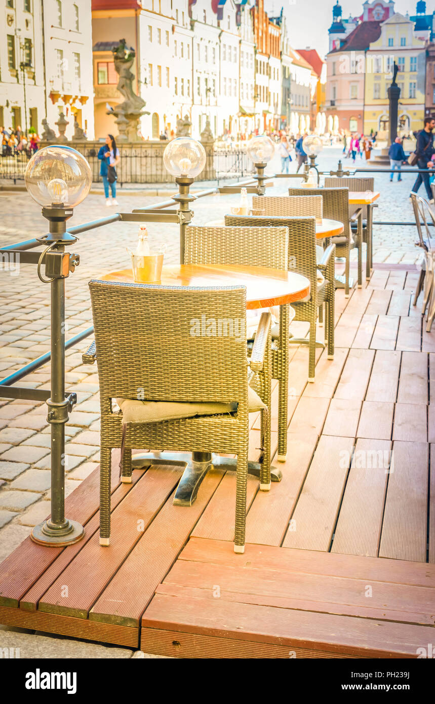 street cafe at spring, Poznan Stock Photo - Alamy