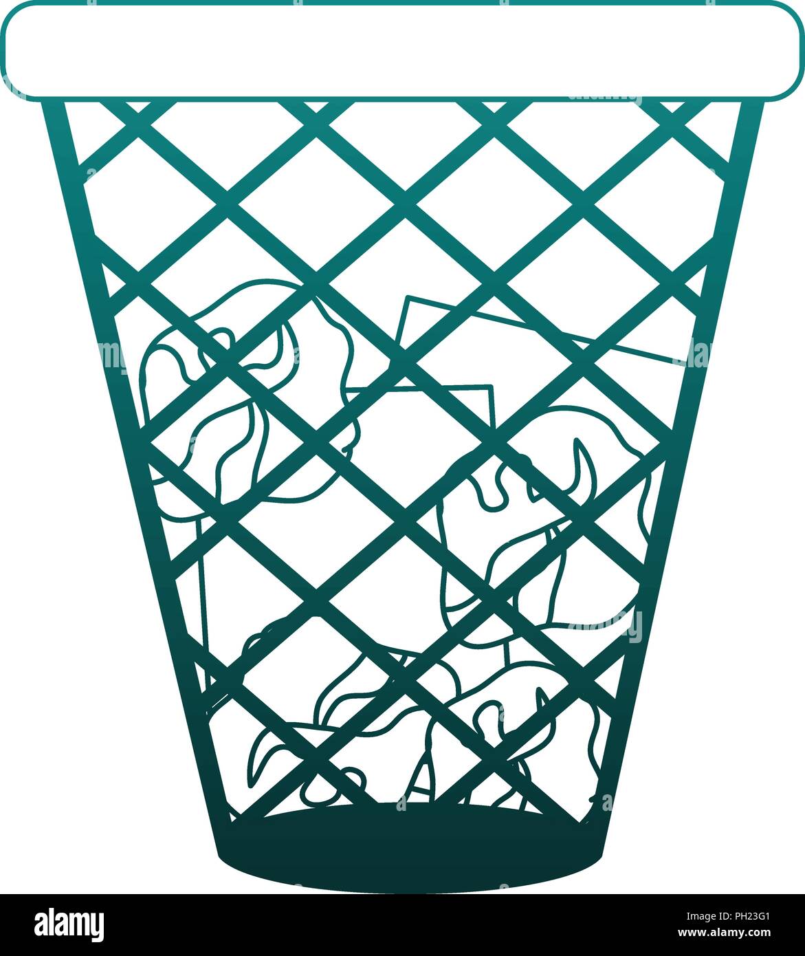 Paper bin isolated blue lines Stock Vector Image & Art - Alamy