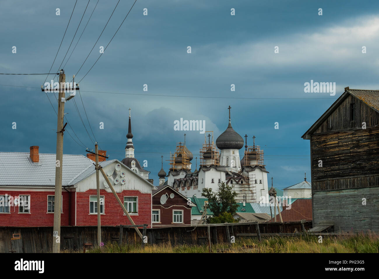 Beautiful russian Solovki Monastery at summer day Stock Photo - Alamy