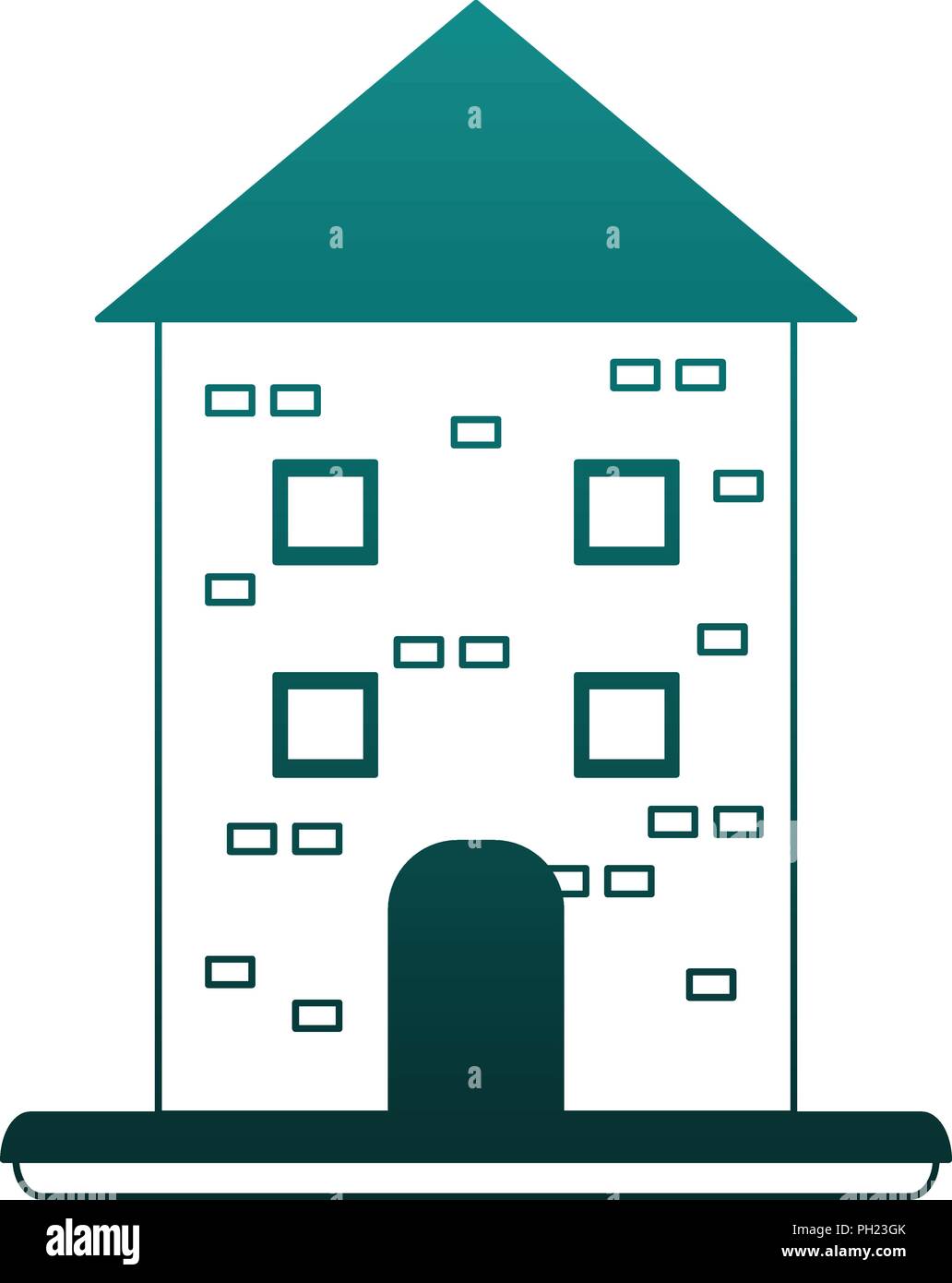 Old town building blue lines Stock Vector Image & Art - Alamy