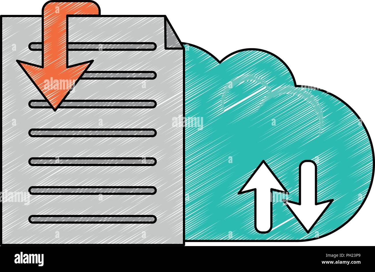 Documents on cloud computing scribble Stock Vector Image & Art - Alamy