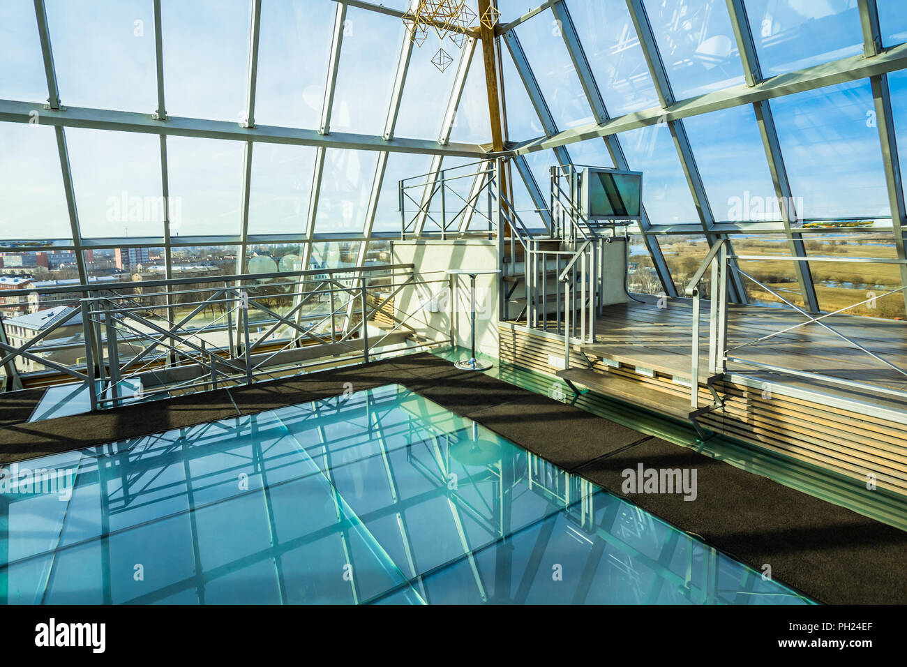 Glass roof on the top of the building Stock Photo - Alamy