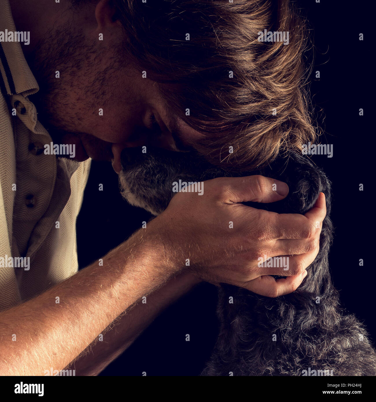 Man adorable face dogs hi-res stock photography and images - Alamy