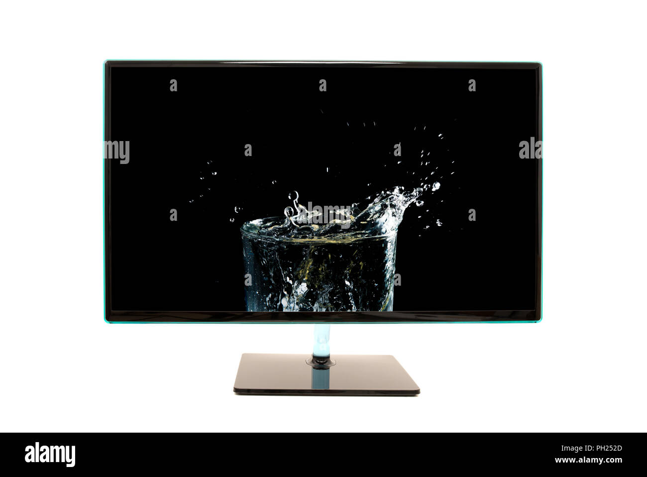 High definition modern computer monitor or television screen showing an ...