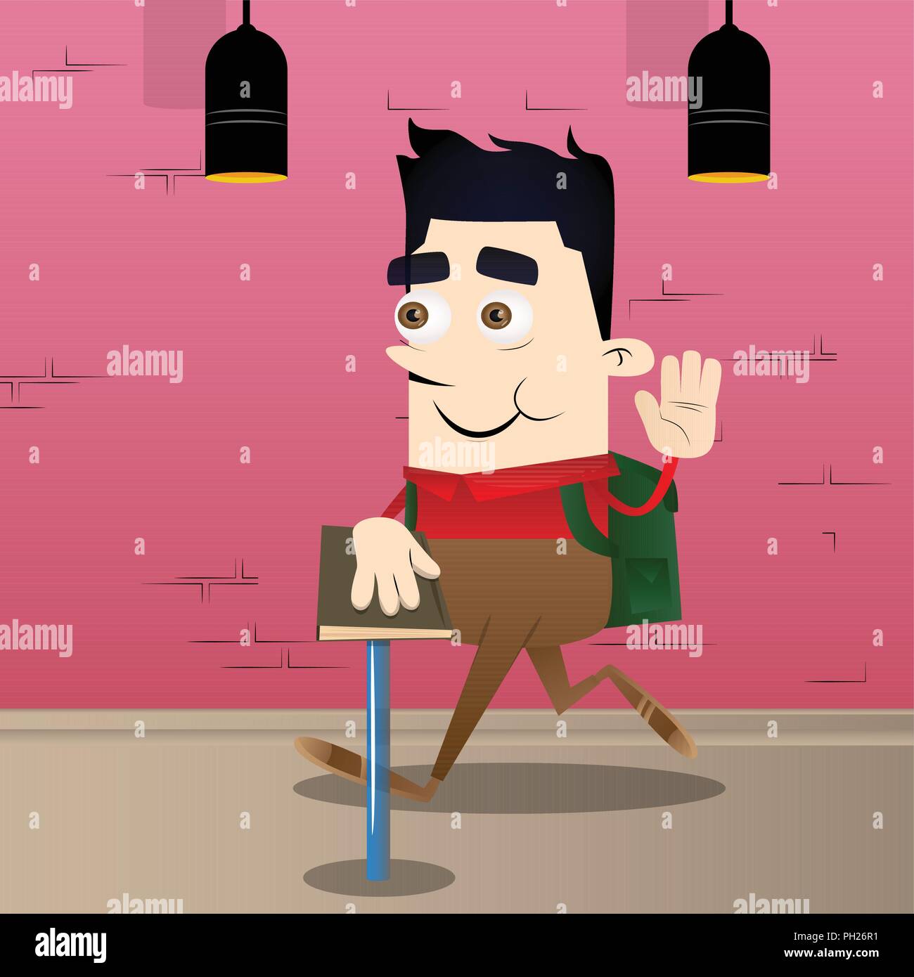 Schoolboy raising his hand and put the other on a holy book. Vector ...