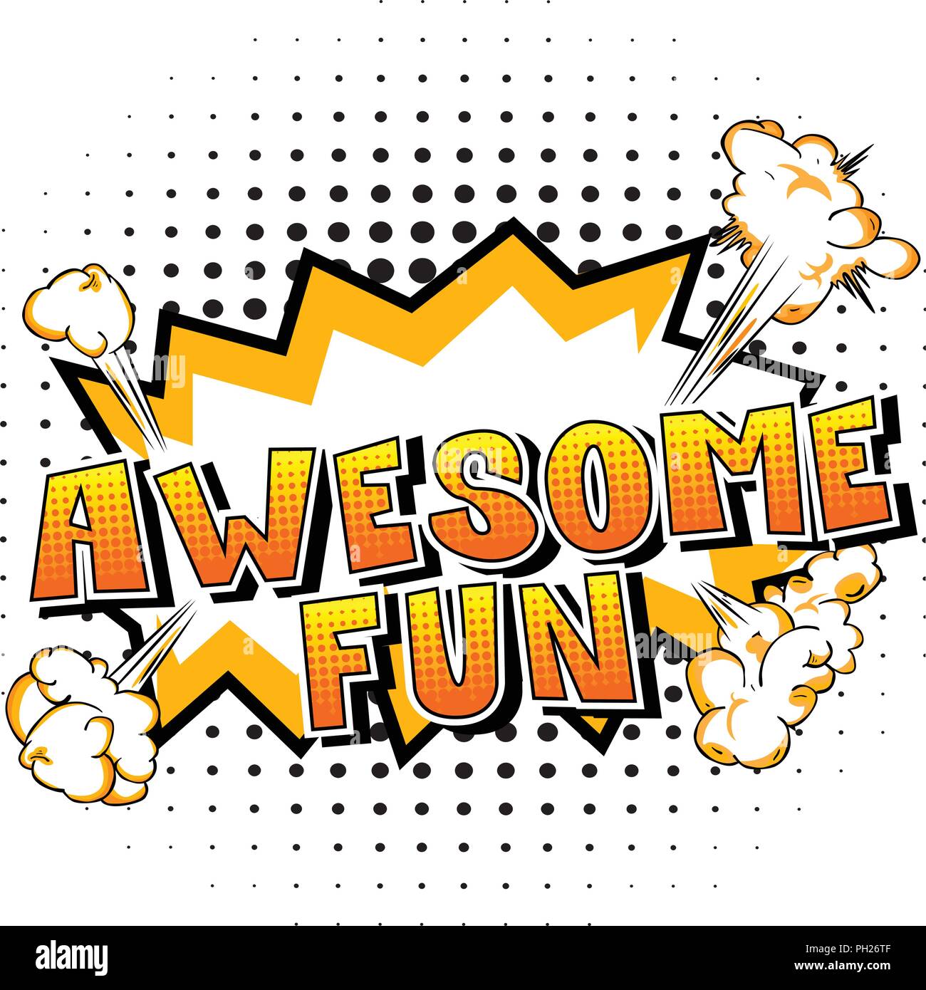 Awesome Fun - Comic book style word on abstract background Stock Vector ...