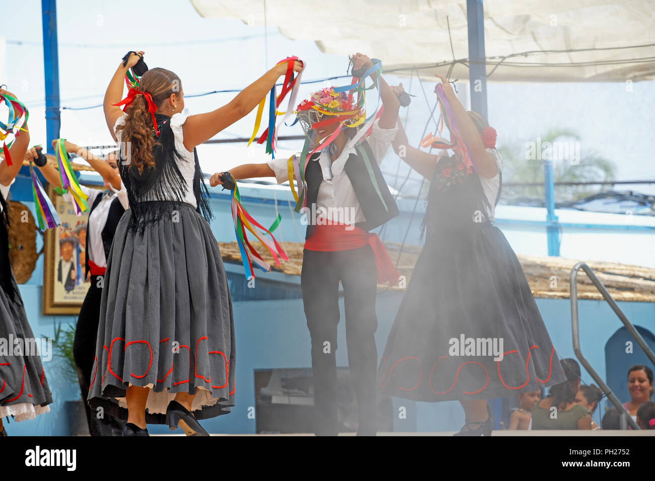 Young people performing a Flamenco dance during the celebration of ...
