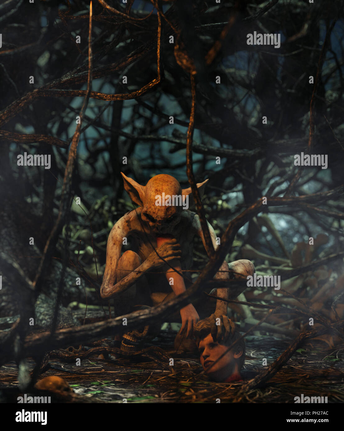 Haunted tree mythical dark forest hi-res stock photography and images ...