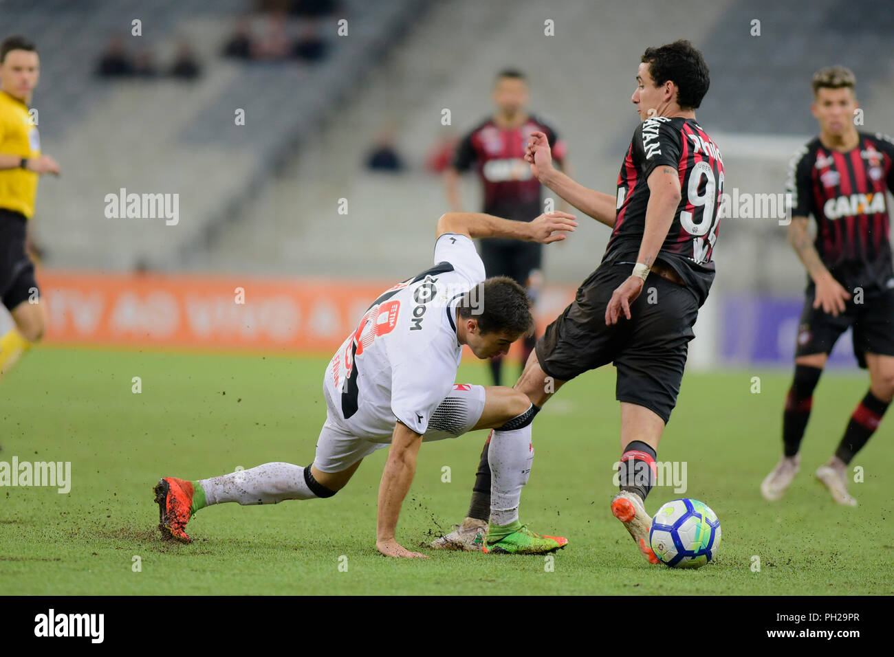Curitiba, Brazil. 29th Aug, 2018. Lenon and Pablo during Atletico PR x ...
