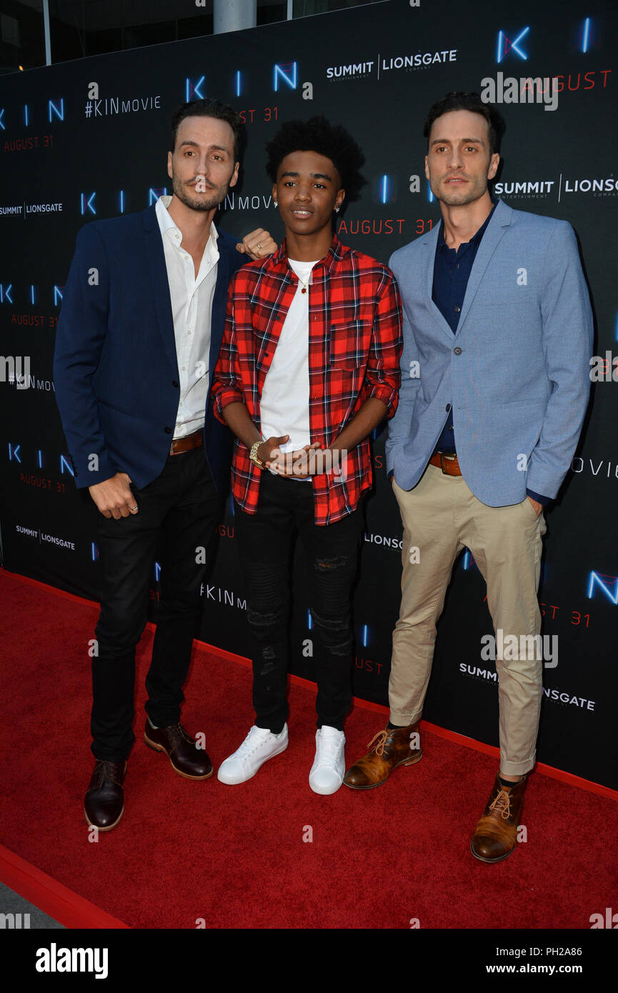 Los Angeles, USA. August 29, 2018: Myles Truitt, Jonathan Baker & Josh ...