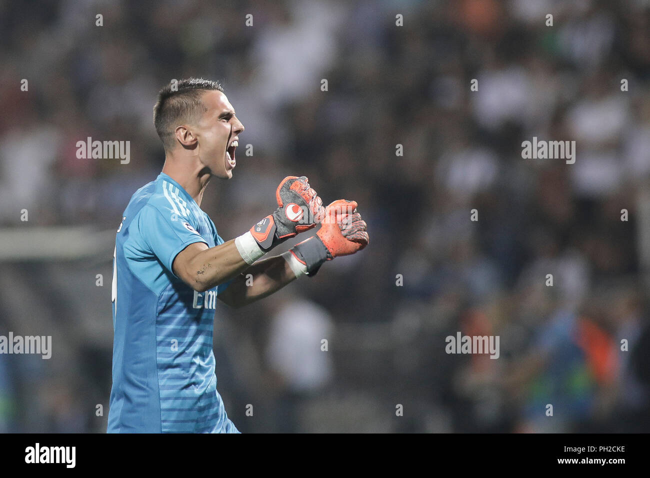 Thessaloniki, Greece. 29th Aug, 2018. Benfica's goalkeeper Odisseas ...