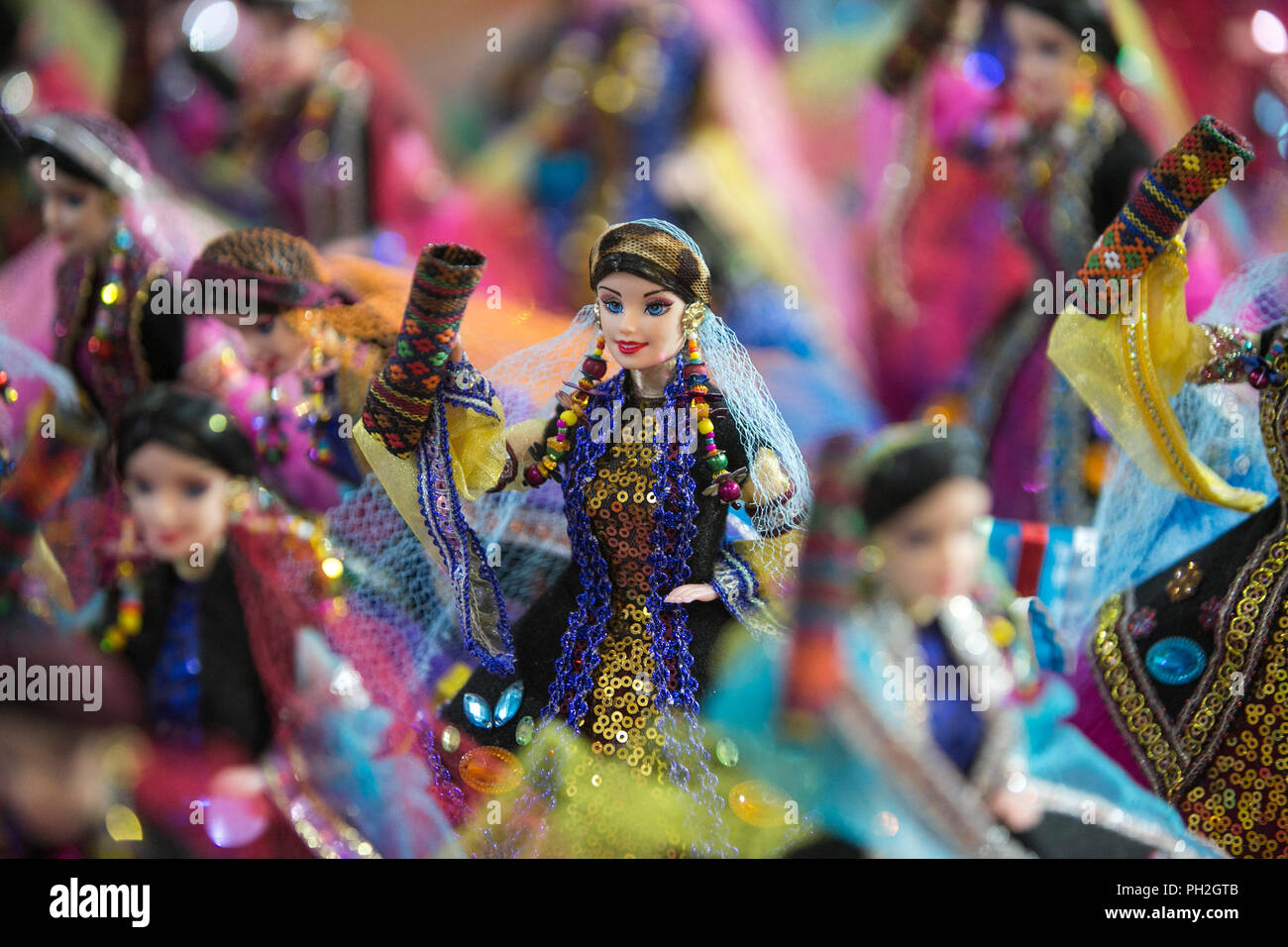 Tehran, Iran. 29th Aug, 2018. Iranian traditional dolls are displayed ...