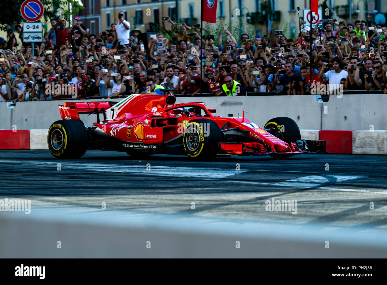 Milan, Italy, 29th August 2018 - Ferrari F1 Team doing a live ...