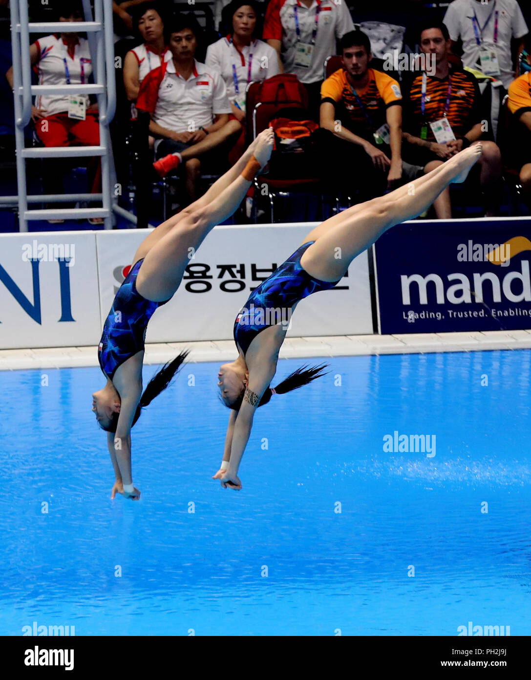 Jakarta, Indonesia, 29th Aug 2018. Women synchronized 3M Spring Board ...