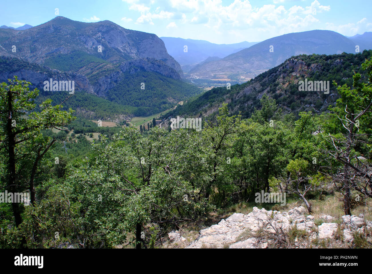 Mountainous landscape of the southern Pyrenees, Catalonia, Spain, near ...