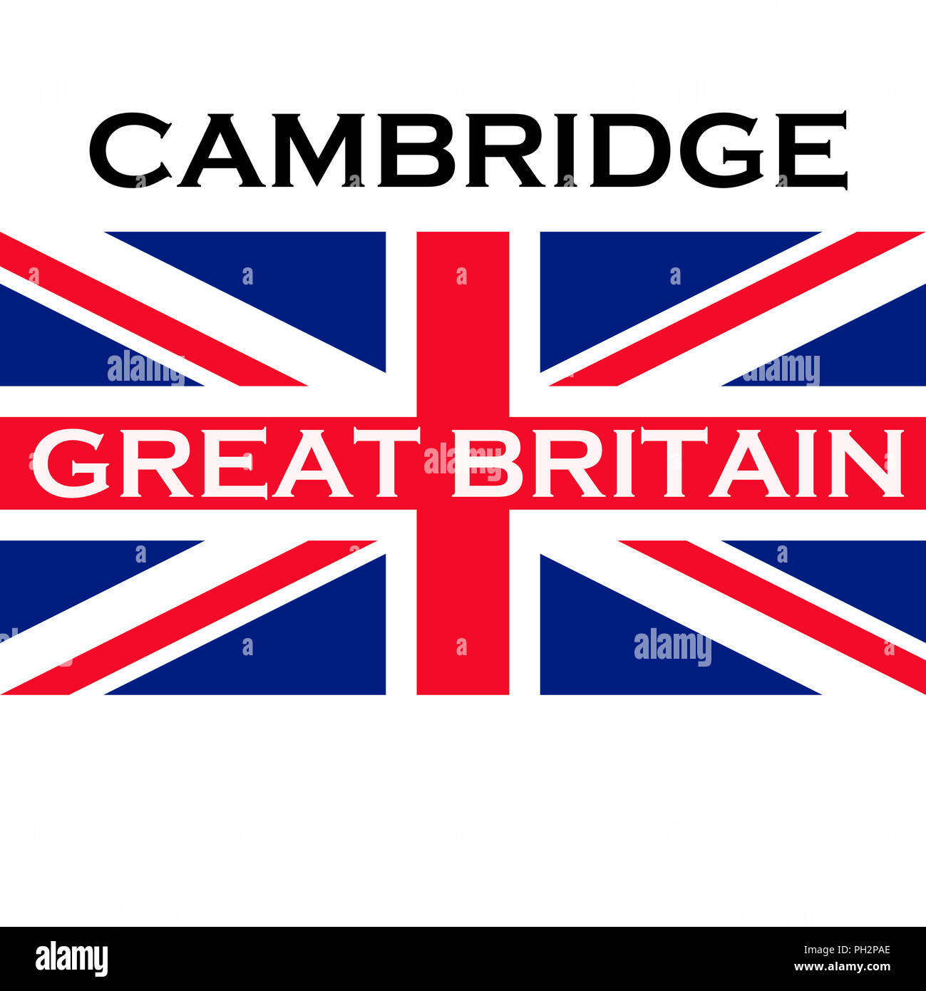 Cambridge and the flag of the United Kingdom of Great Britain Stock ...