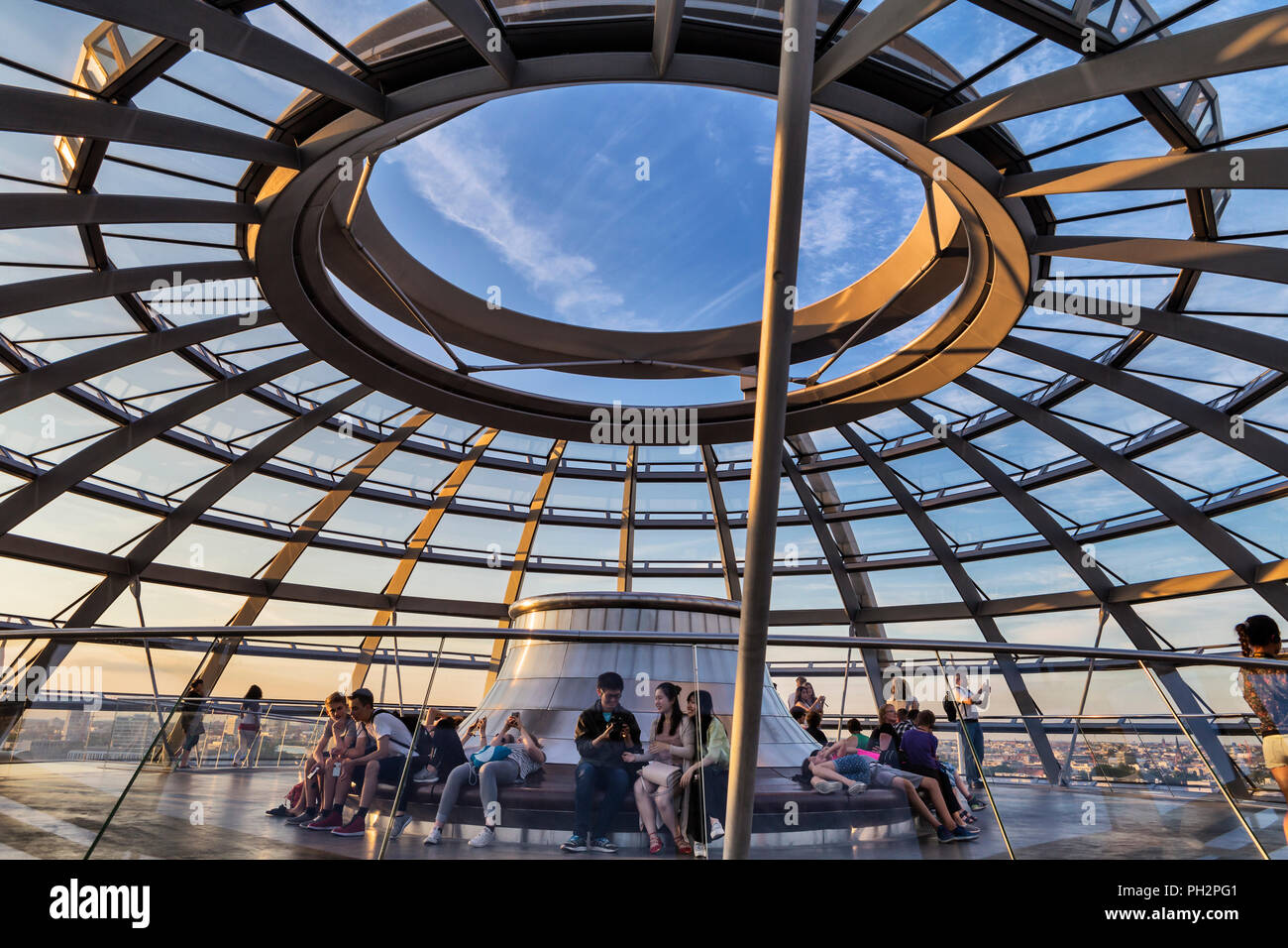 Gass dome of Reichstag building interior, Berlin, Germany Stock Photo ...