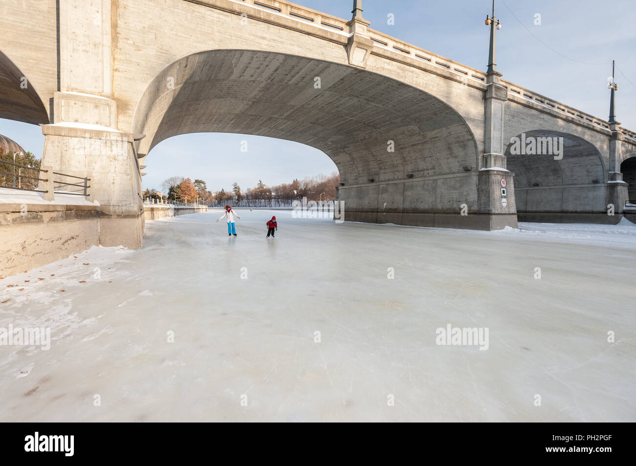People skating on Rideau Canal, Lansdowne, Ottawa, Ontario, Canada ...