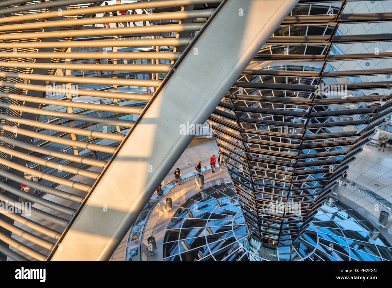 Gass dome of Reichstag building interior, Berlin, Germany Stock Photo ...