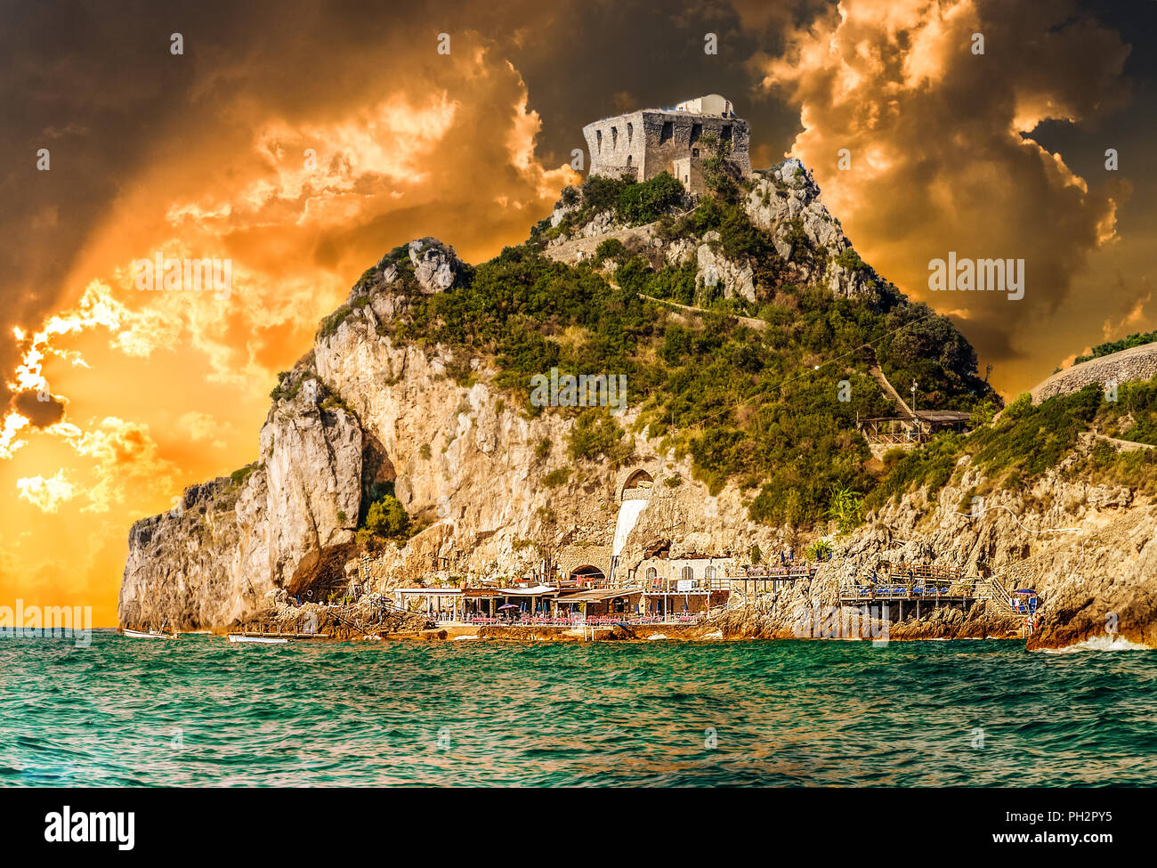 ancient fortress on amalfi coast in Italy Stock Photo - Alamy