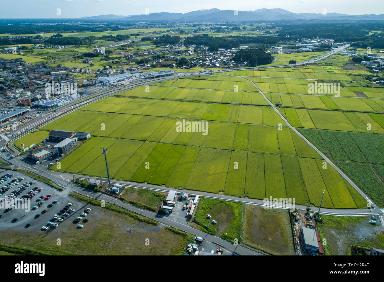 Aerial view around AEON MALL MITO UCHIHARA, Mito City, Ibaraki ...