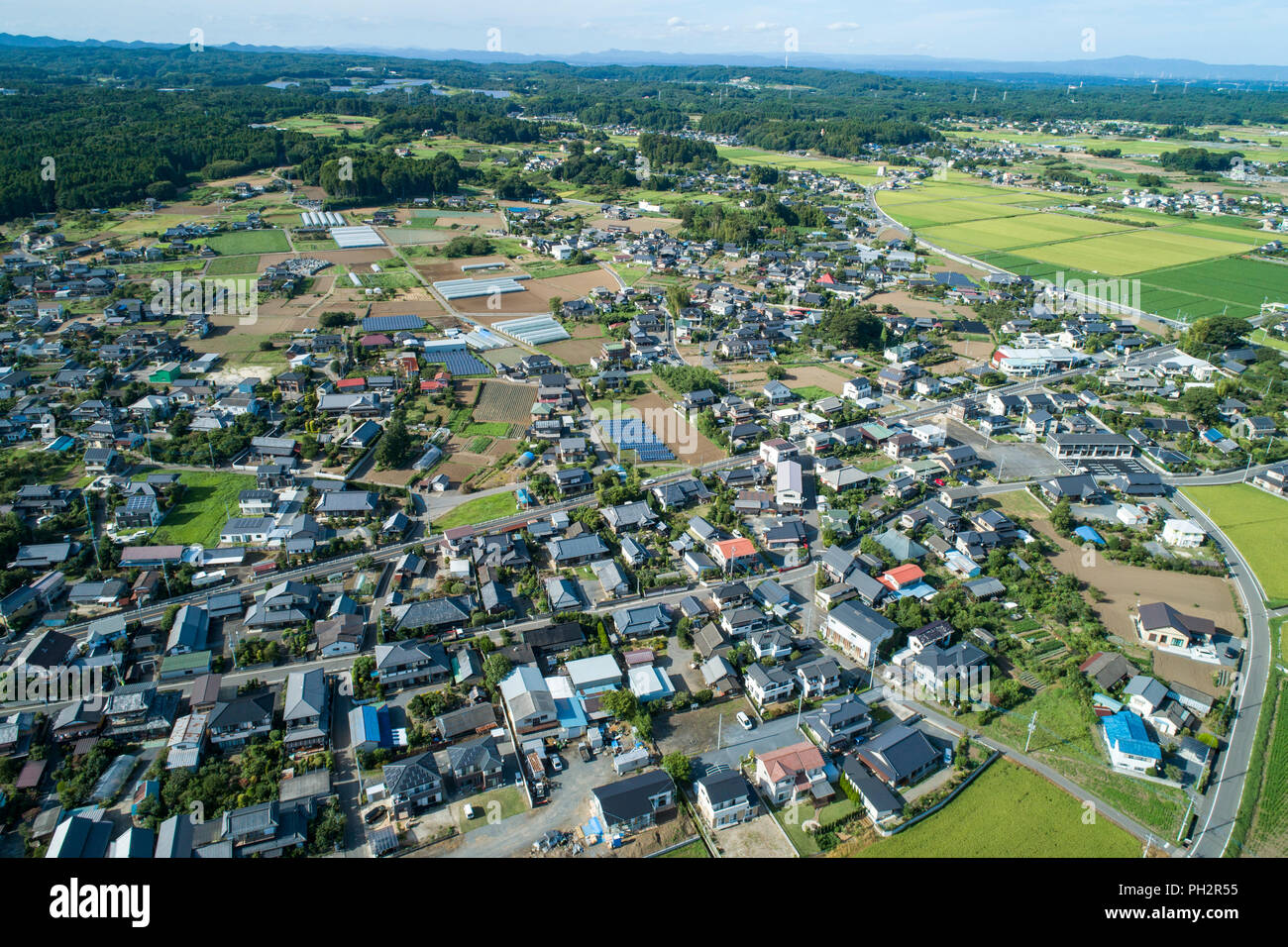 Aerial view around AEON MALL MITO UCHIHARA, Mito City, Ibaraki ...