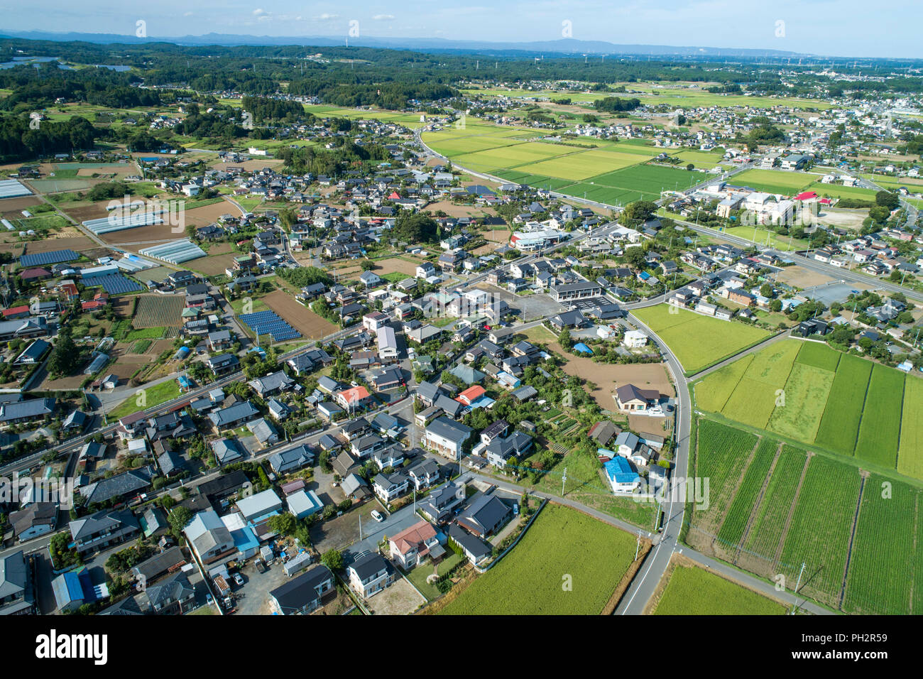 Aerial view around AEON MALL MITO UCHIHARA, Mito City, Ibaraki ...