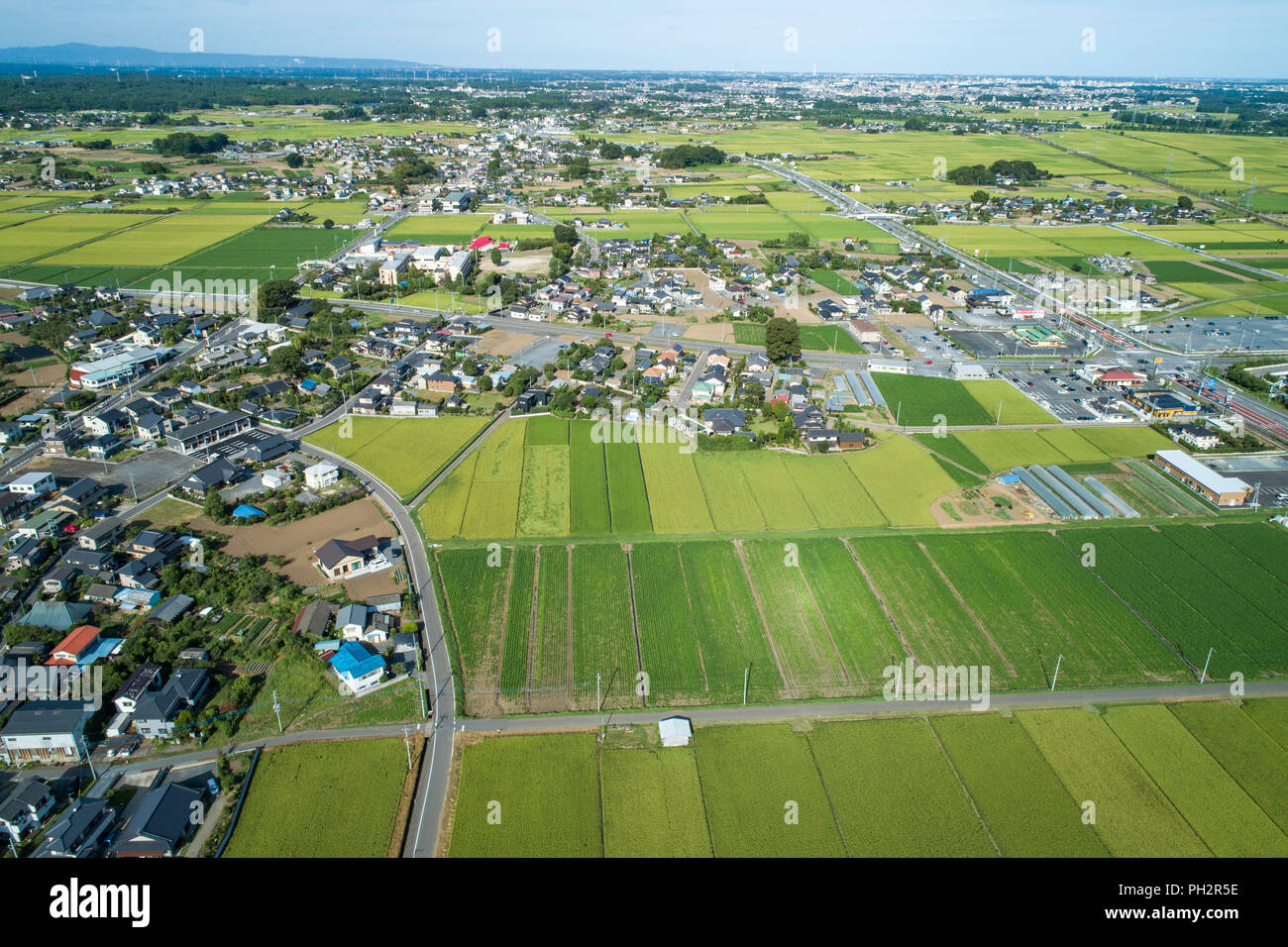 Aerial view around AEON MALL MITO UCHIHARA, Mito City, Ibaraki ...