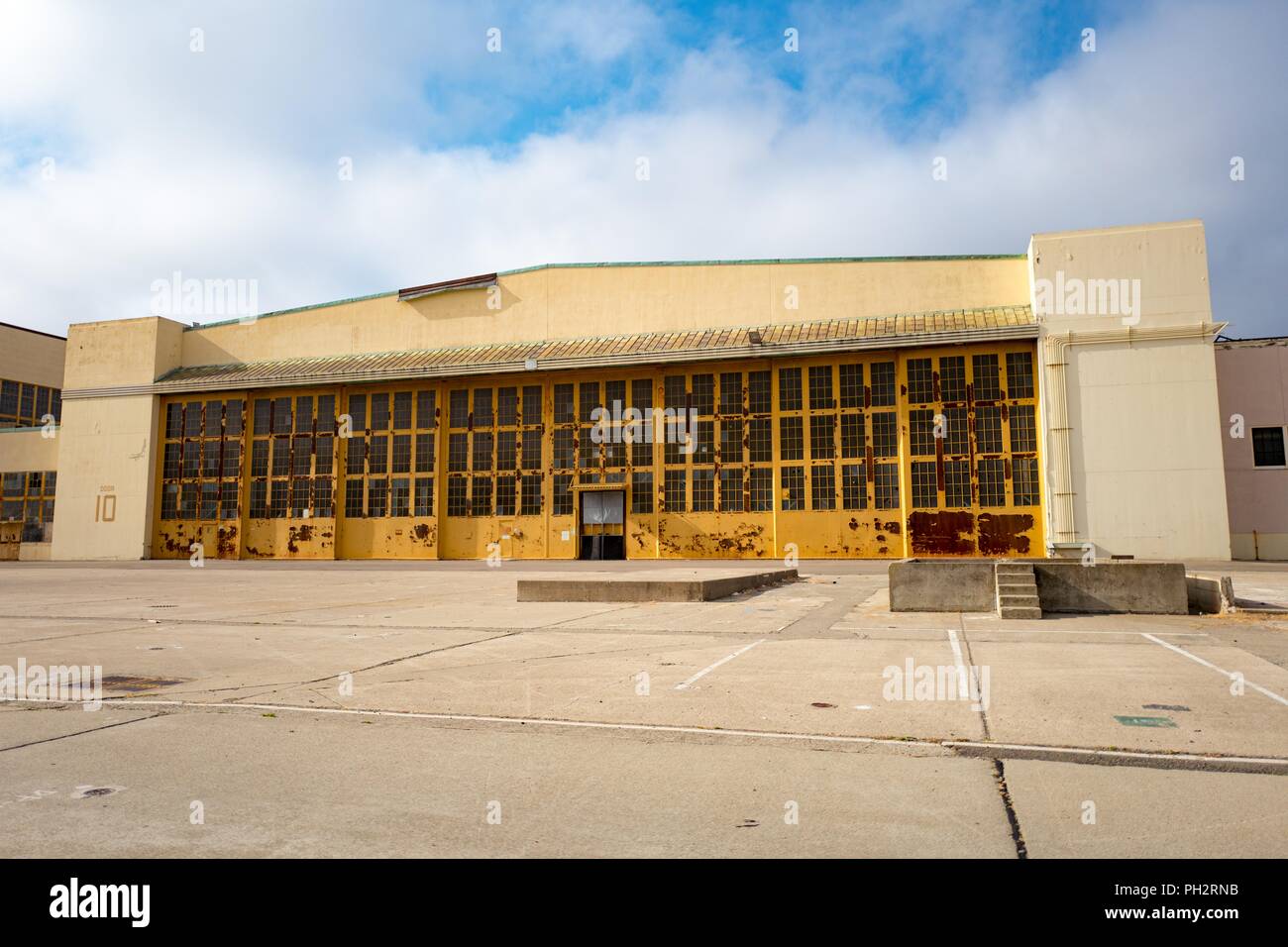 Airplane hangar on the former alameda naval air station hi-res stock ...