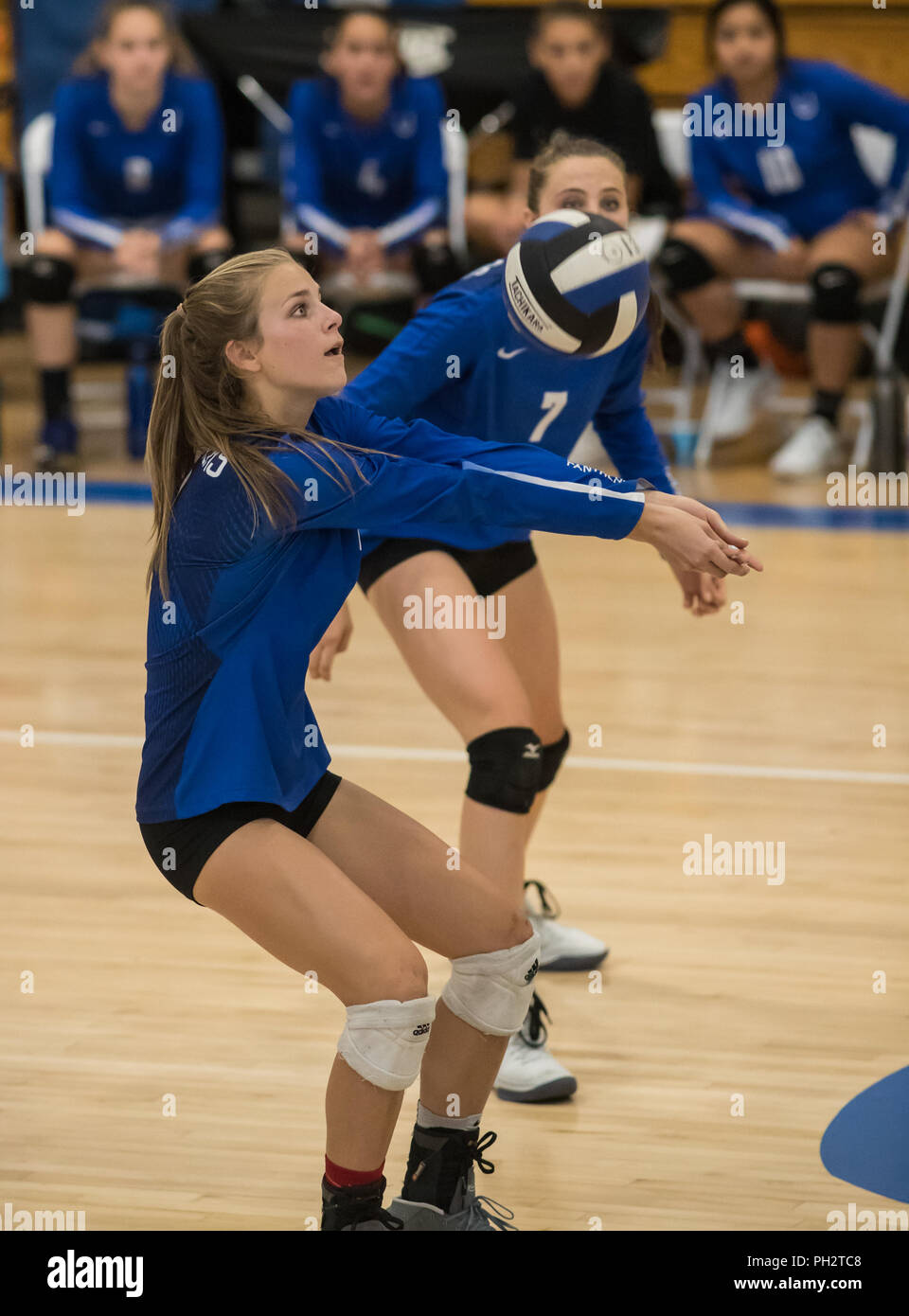 Volleyball action with Pierce High School at University Prep in Redding ...