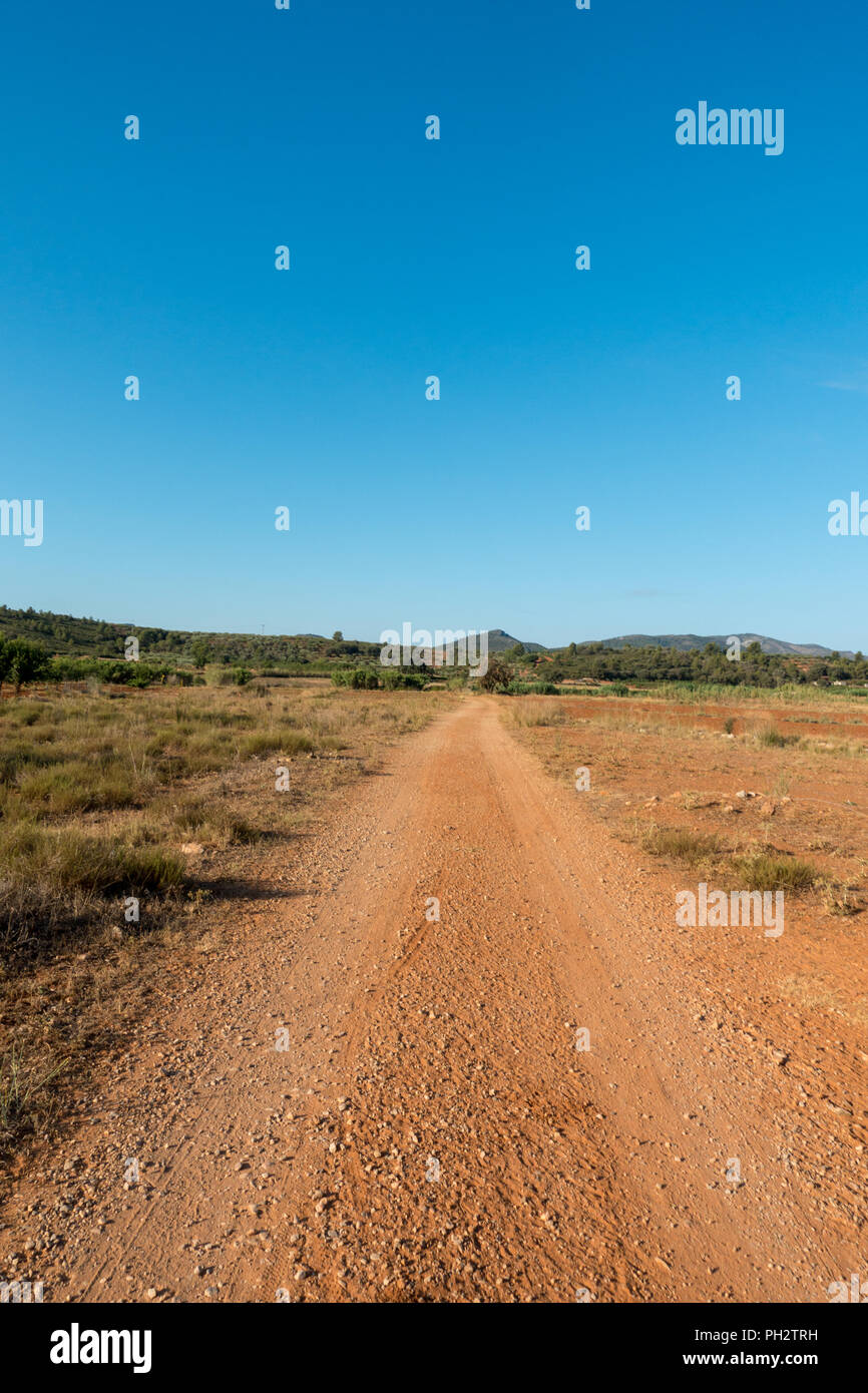 The road to Santiago and the via augusta in Castellon, Spain Stock ...