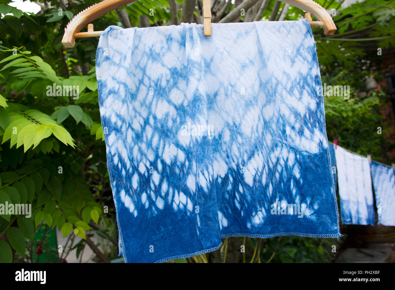 Handkerchief tie batik dyeing tie batik indigo color or mauhom color ...