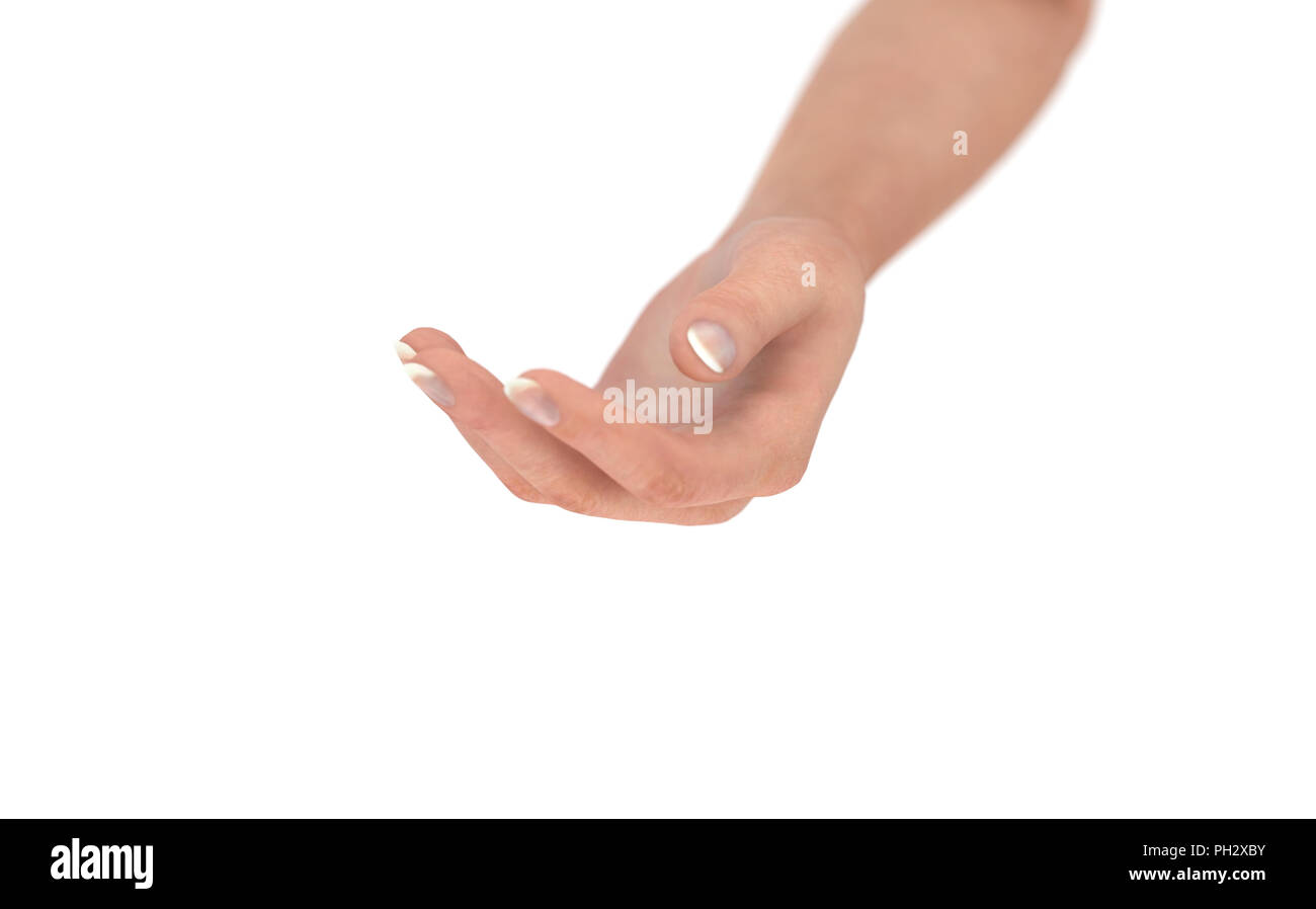 open hand on white Stock Photo - Alamy