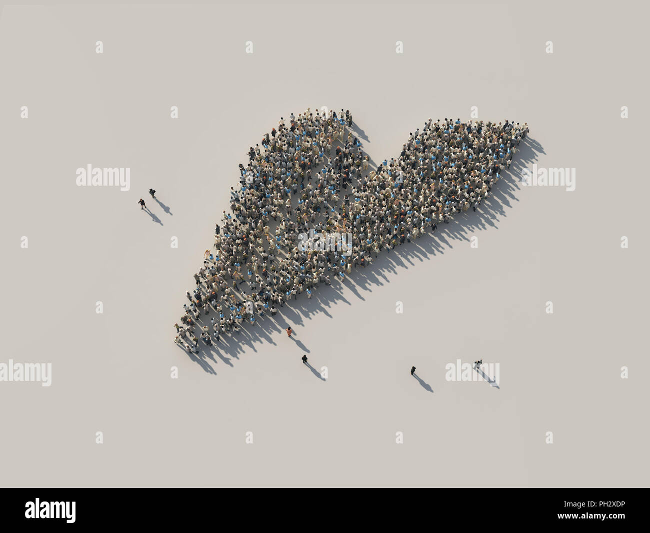 crowd as paper airplane Stock Photo - Alamy